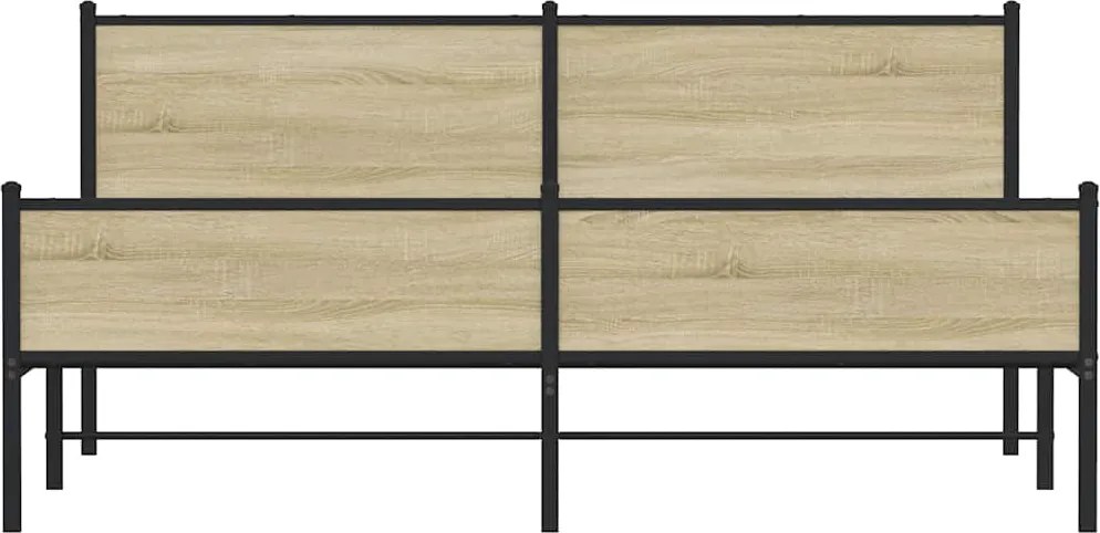 Kovový rám postele bez matrace dub sonoma 183 x 213 cm 3301402