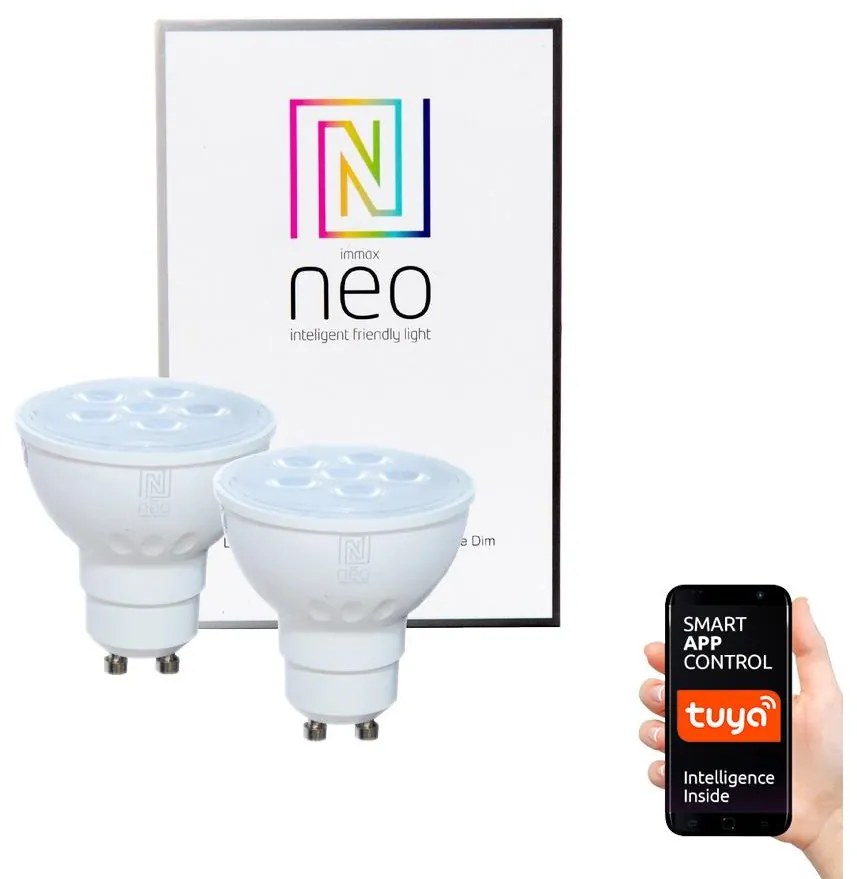 Immax NEO 07003B - SADA 2x LED Stmívatelná žárovka GU10/4,8W/230V ZigBee 2700K