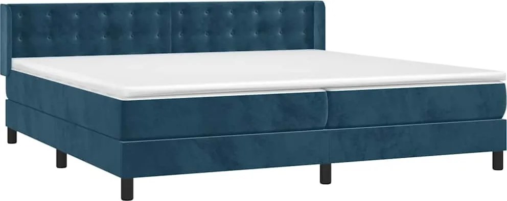 Box spring postel s matrací tmavě modrá 200x200 cm samet 3131223