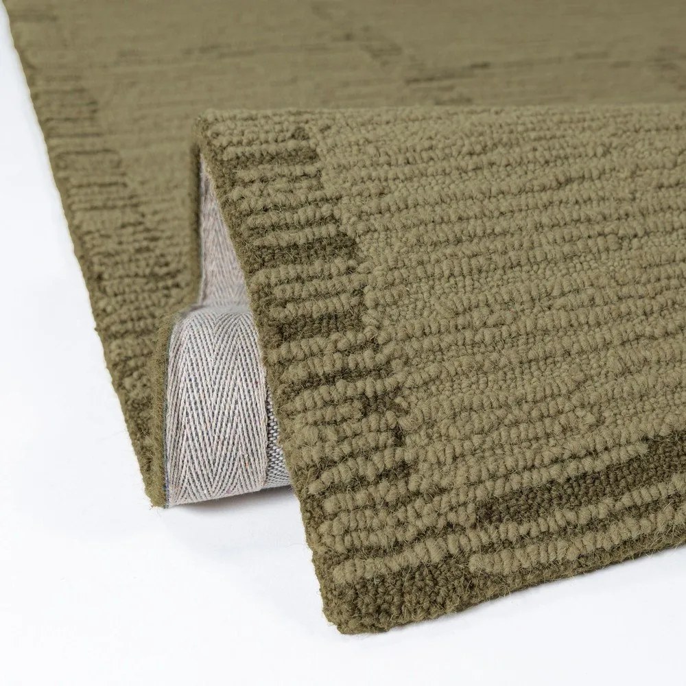 Zelený ručně tkaný vlněný koberec 140x200 cm Harris Modula Wool – Flair Rugs