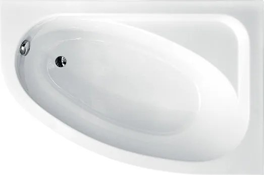 Besco Akrylátová asymetrická vana Cornea 140x80 (150x100) Barva: Bílá, Rozměry (cm): 140x80, Orientace: Levá