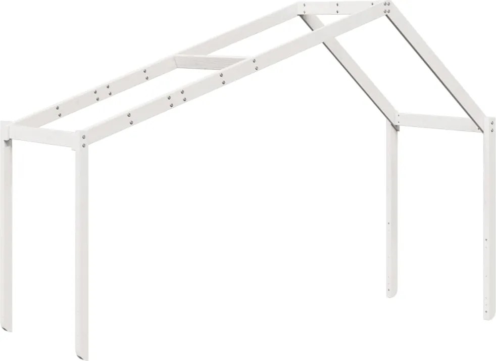 Patrová postel se střechou bílá 90 x 190 cm masivní borovice 3282059