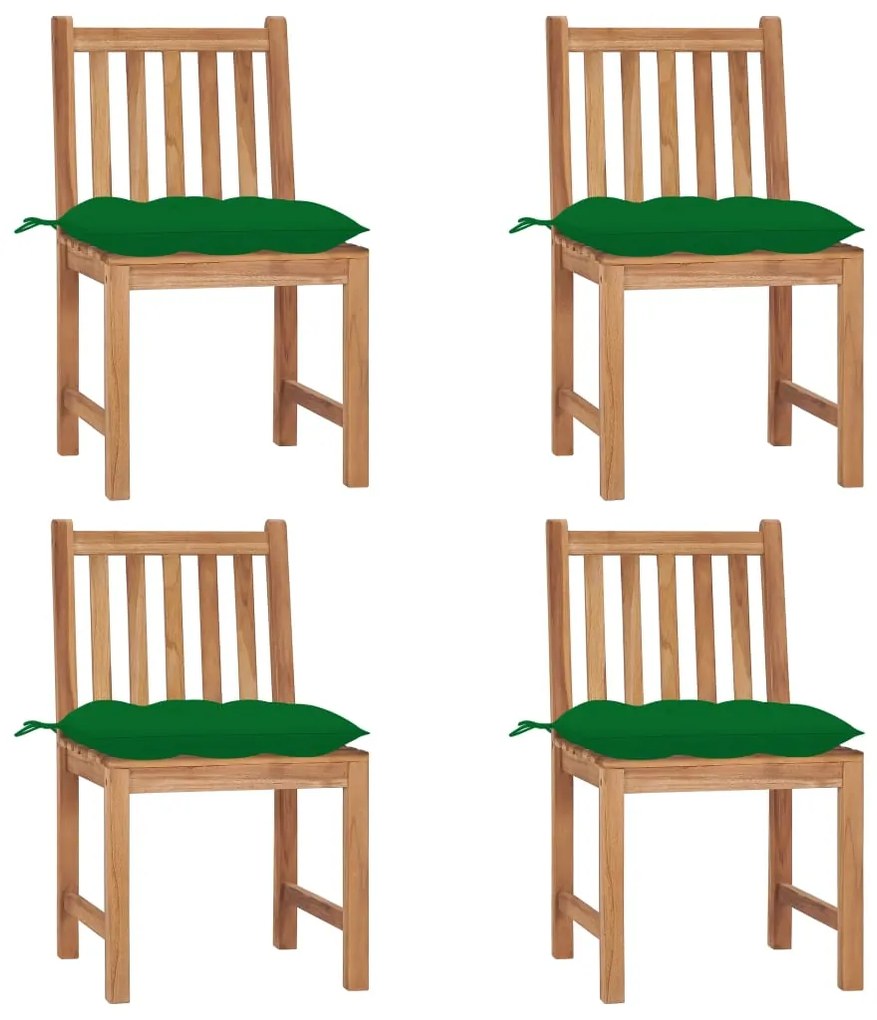 Zahradní židle 4 ks s poduškami masivní teak 3073108