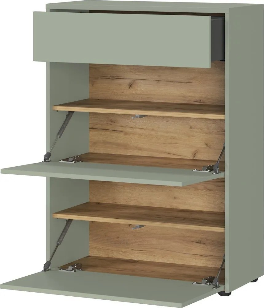 Šedozelená matná skříňka 70x99x34 cm Binetto – Germania