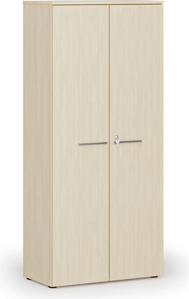 Kancelářská skříň s dveřmi PRIMO WOOD, 800 x 420 x 1781 mm, bříza
