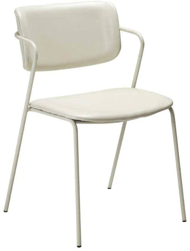 OnaDnes -20% ​​​​​Dan-Form Krémově bílá koženková jídelní židle DAN-FORM Zed s bílou podnoží