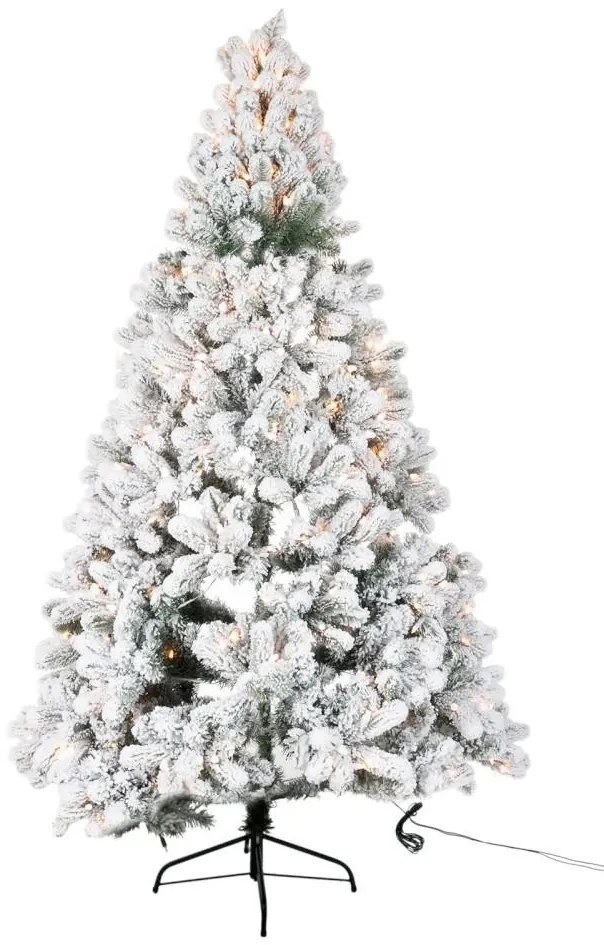 Zasněžený vánoční stromek s led světýlky Snowy - 130*130*210cm