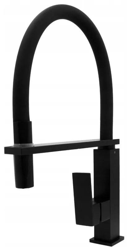 Gamma Luk, vysoká kuchyňská baterie s elastickým ramenem, černá matná, GMA-BLK-BK