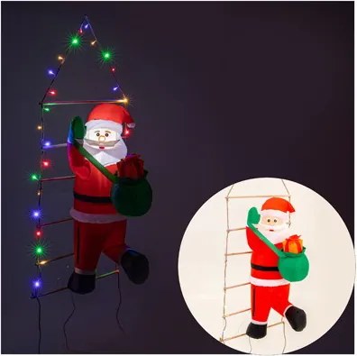 Nafukovací Santa Claus na žebříku 150 cm s LED osvětlením