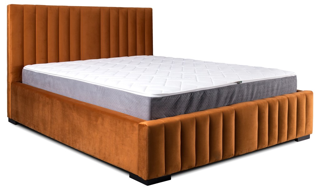 Čalouněná postel 160x200 cm Veggie (měděná). 1036140