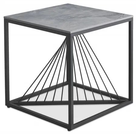 Konferenční stolek- INFINITY 2 SQUARE-Šedý mramor / Černá