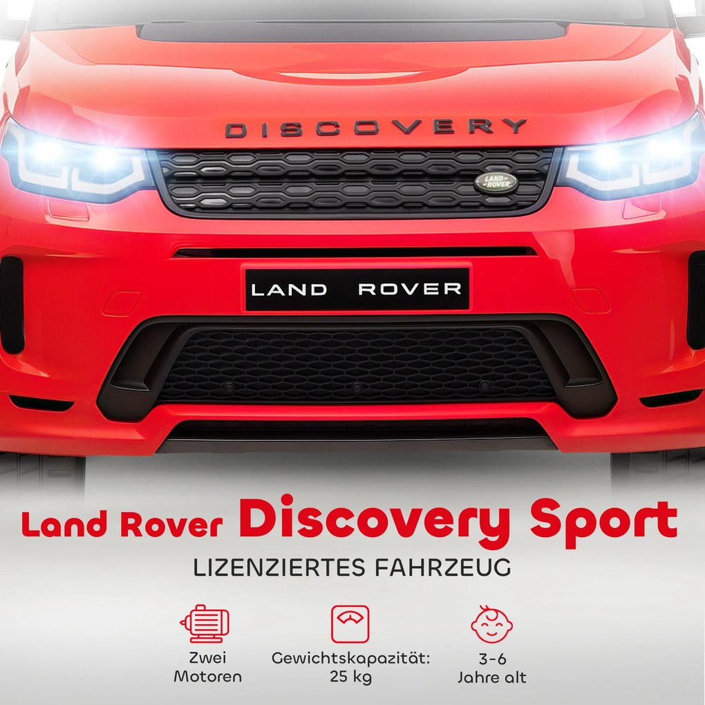 Dětské elektrické autíčko AIYAPLAY 12V Land Rover Discovery Sport s 2,4G dálkovým ovládáním, hudbou, klaksonem, elektrické vozidlo s LED světly, USB/…