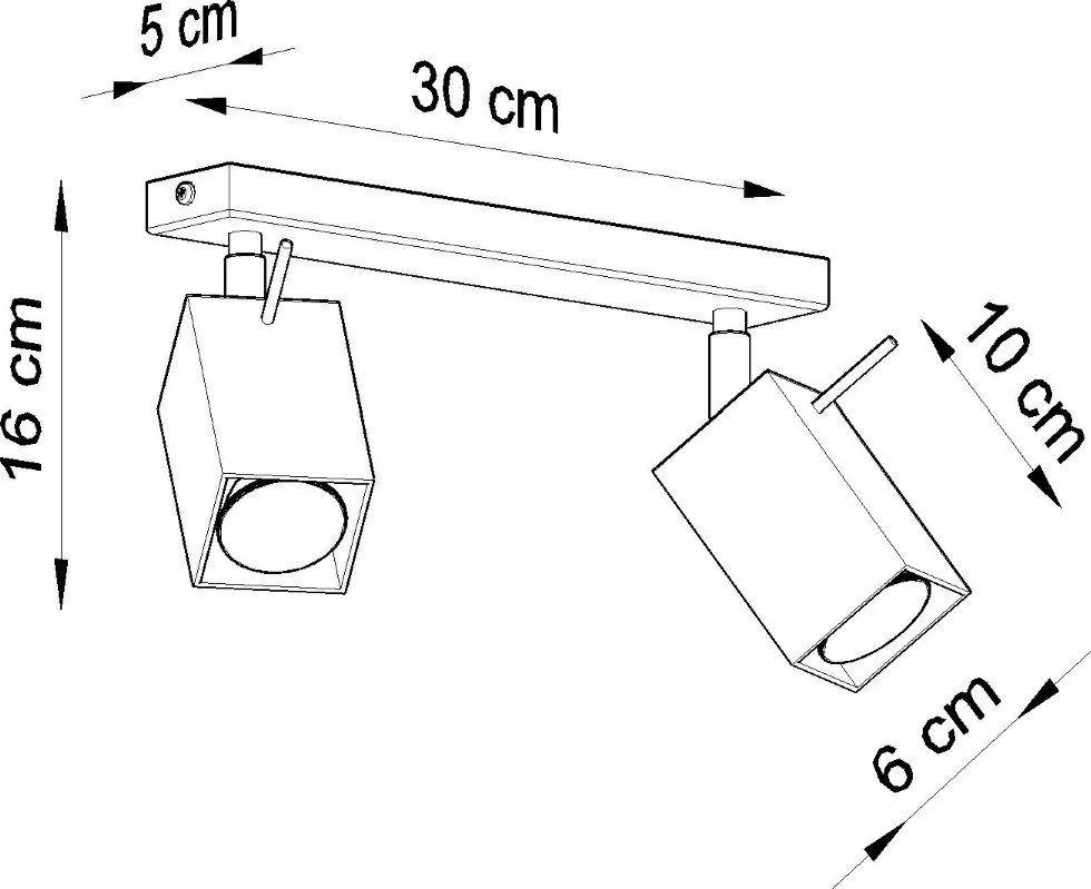 Bodové svítidlo Merida, 2x šedé kovové stínítko, (možnost polohování)