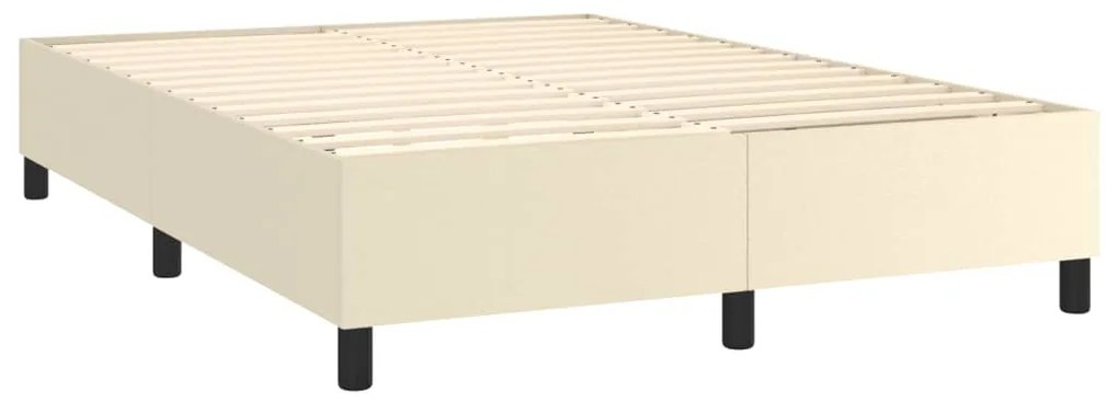 Box spring postel s matrací krémová 140x200 cm umělá kůže,  3144610