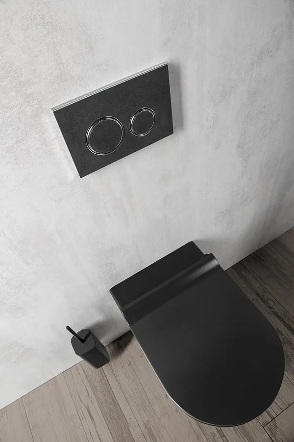 GSI, PURA závěsná WC mísa, Swirlflush, 55x36 cm, černá dual-mat, 881526
