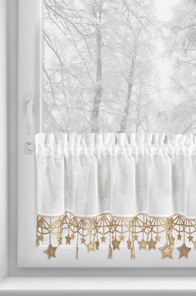 KRÁTKÁ VÁNOČNÍ ZÁCLONA NA PÁSCE XMAS 30X150 CM HVĚZDY