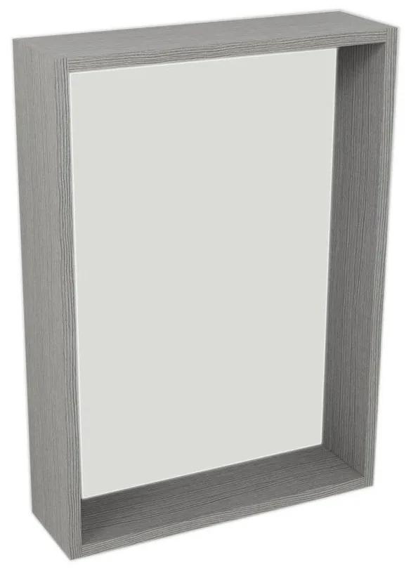 RIWA zrcadlo s LED osvětlením, 50x70x15 cm, dub stříbrný (RW501) SAPHO