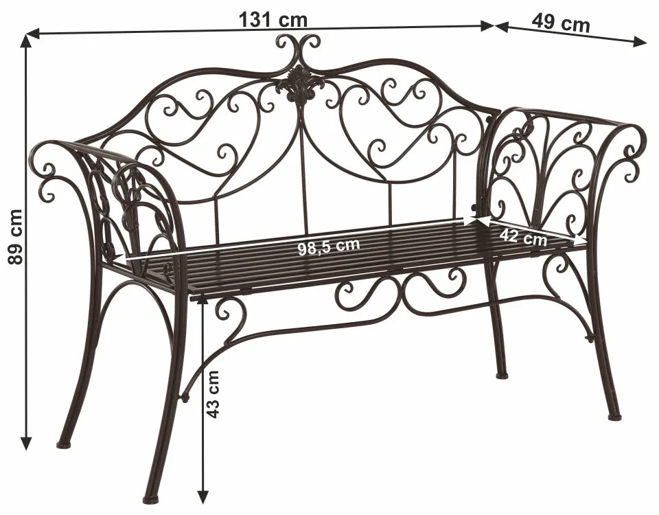 Kondela Zahradní lavička, hnědá, ETELIA