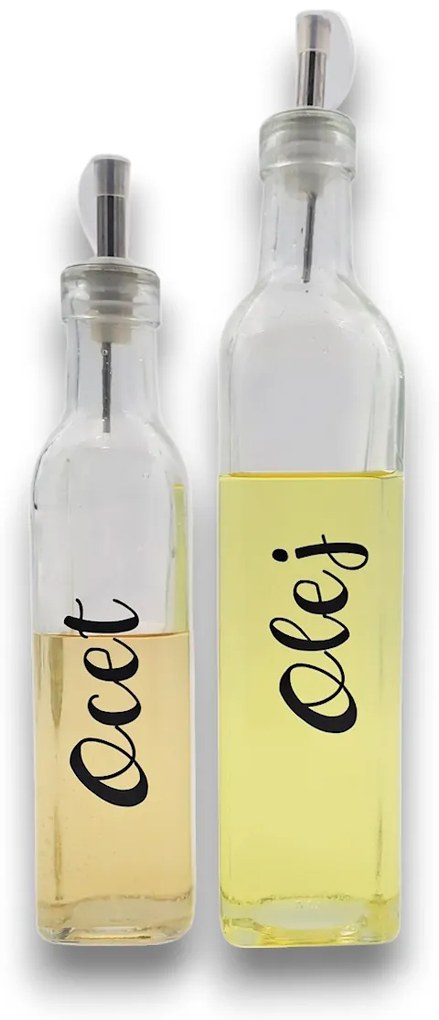 Zeller Present Sada láhví na olej a ocet 500ml+270ml se štítky, Zeller