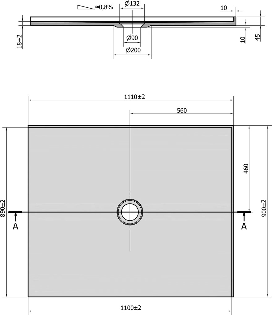 Polysan MIRAI 110 x 90 cm sprchová vanička obdélníková z litého mramoru 73176 pravá