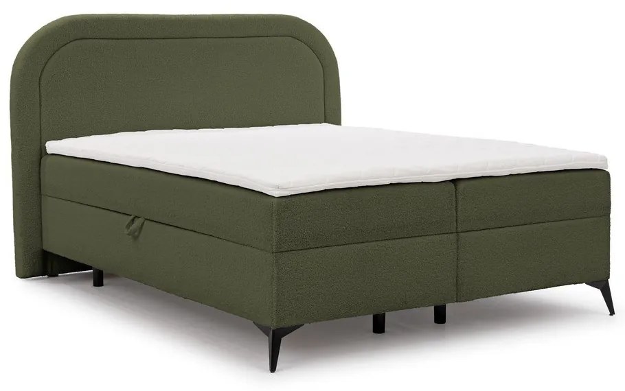 Zelená boxspring postel s úložným prostorem 140x200 cm Ornes – Ropez