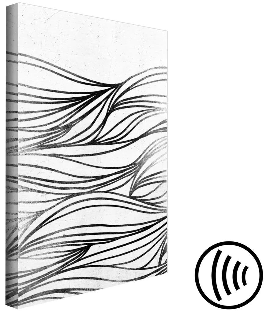 Obraz Kresby na vodě (1-dílný) svislý - černobílá abstrakce