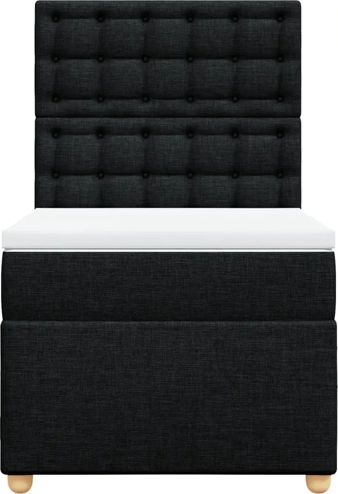 Box spring postel s matrací černá 80 x 200 cm textil 3291123