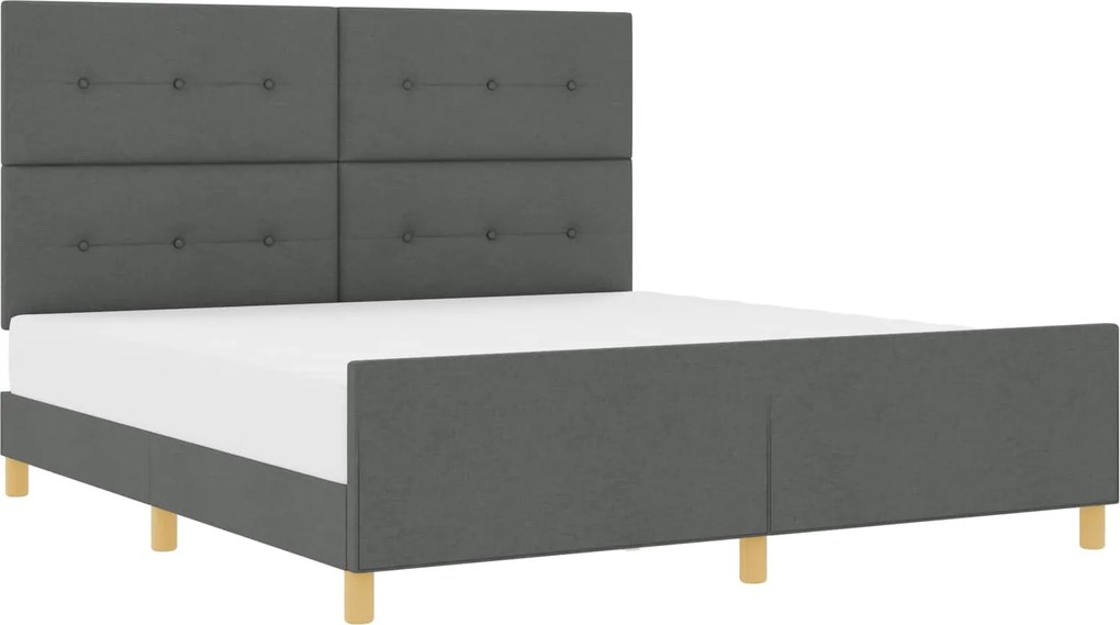 Rám postele s čelo Tmavě šedá 180 x 200 cm textil 3344747