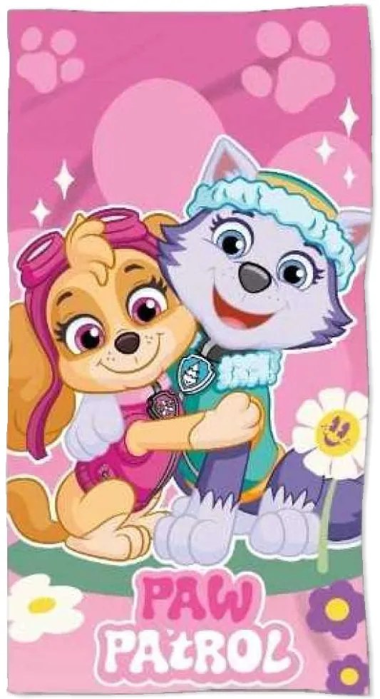 Dívčí plážová osuška Tlapková patrola - Paw Patrol - motiv Skye a Everest - 100% bavlna - 70 x 140 cm