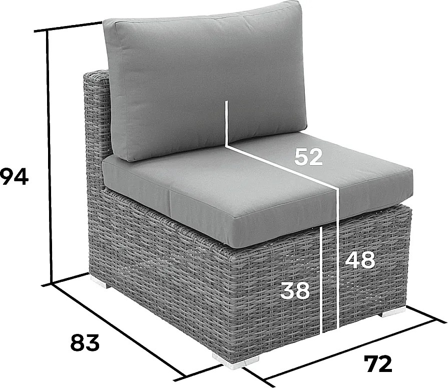DEOKORK Ratanový středový díl MALIBU (cappuccino)