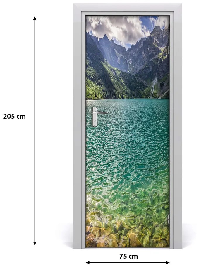 Fototapeta na dveře jezero v horách 75x205 cm