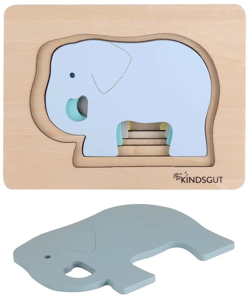 Dřevěné dětské puzzle Kindsgut Elephant