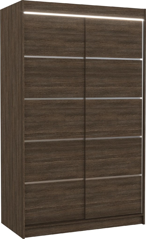 ADRK Furniture Posuvná skříň s LED osvětlením BENISSO 120 SW-BEN-CH-120+L-V070