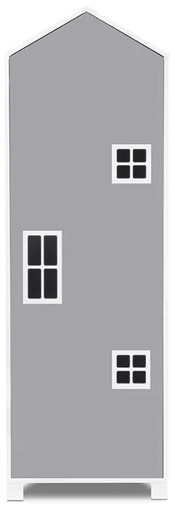 Vingo Dětská skříň domeček, šedá - 172 cm