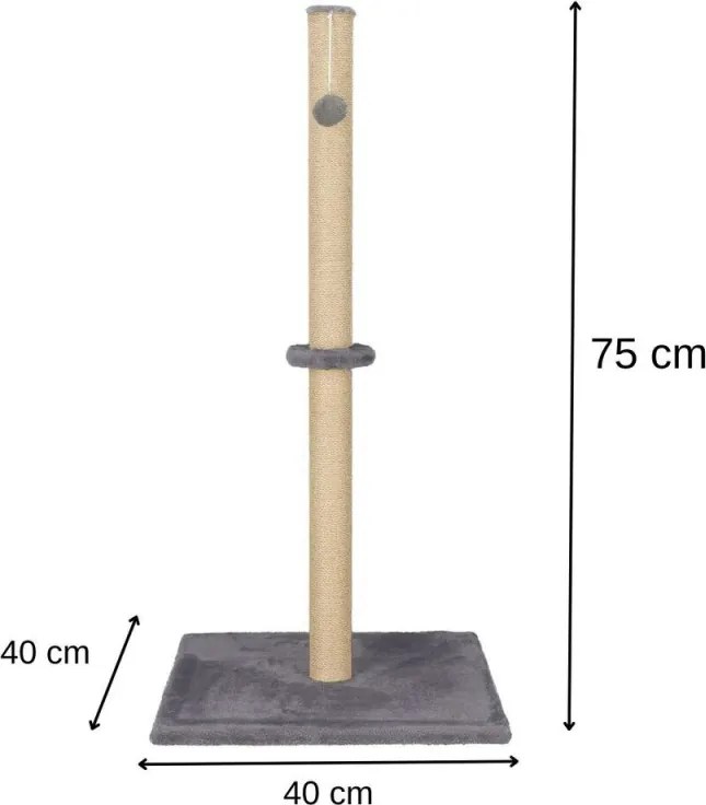 Škrabadlo pro kočky - Věž s míčkem 75 cm SPRINGOS PA1030