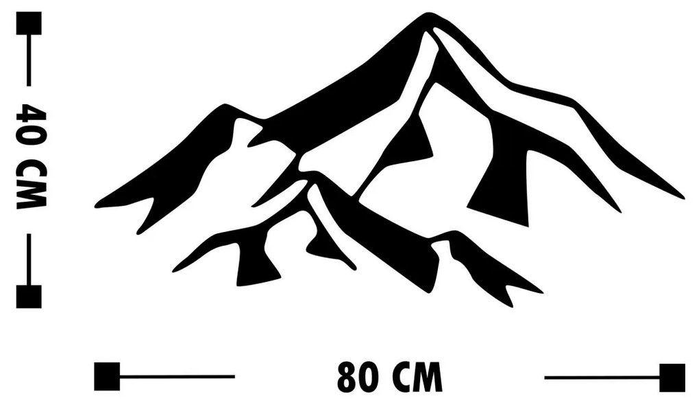 Nástěnná kovová dekorace MOUNTAIN černá