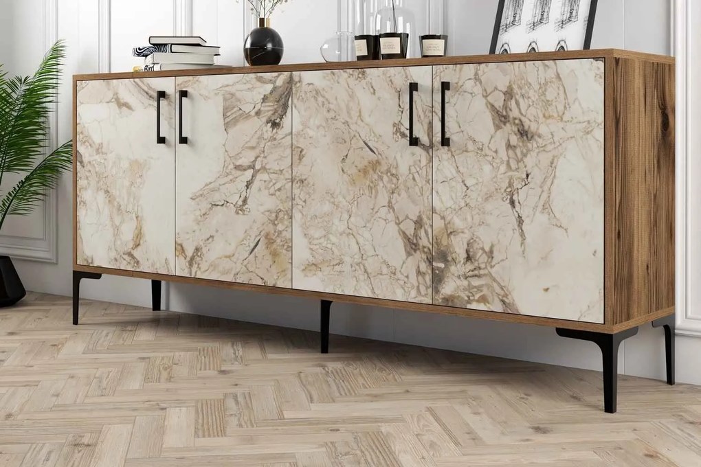 Designová komoda Harsha 180 cm vzor mramor