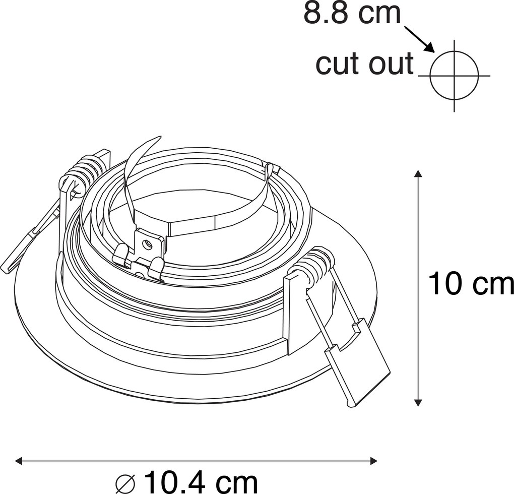 Chytré moderní zapuštěné bodové svítidlo ocelové vč. Wifi GU10 světelného zdroje - Rondoo
