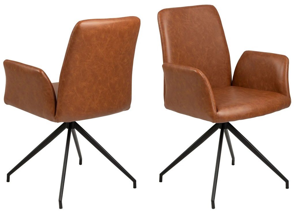 Židle s opěrkou Naya – hnědá 88 × 59 × 59 cm ACTONA