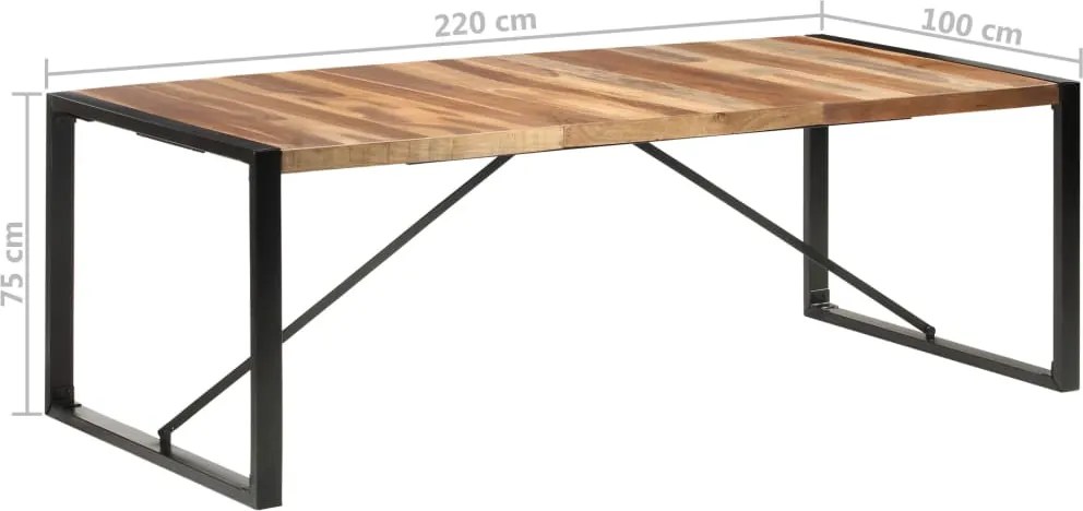 vidaXL Marketos Jídelní stůl 220 x 100 x 75 cm masivní dřevo