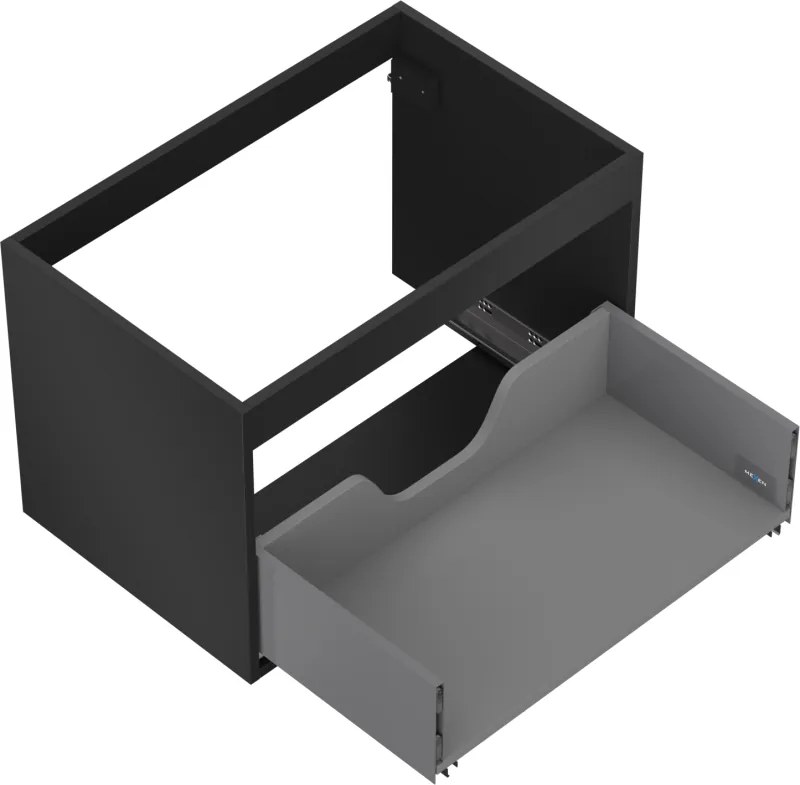 Mexen Box-A, závěsná skříňka 70 cm, 1 zásuvka, černá matná, 91AX0-0700-470-1-71