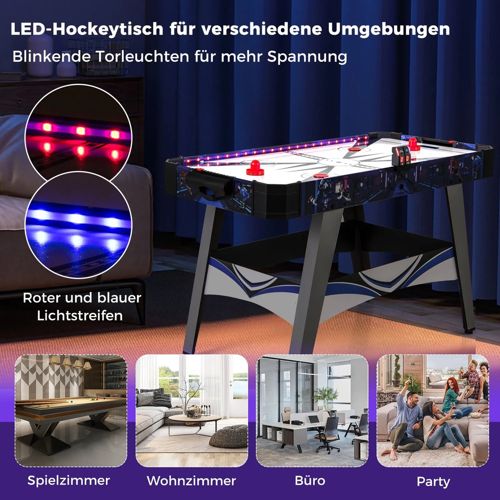 Costway Air Hockey Table Poháněný hokejový stůl s 2 posuvníky a puky