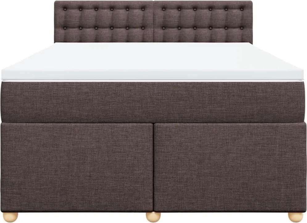 Box spring postel s matrací tmavě hnědá 140x190 cm textil 3288992