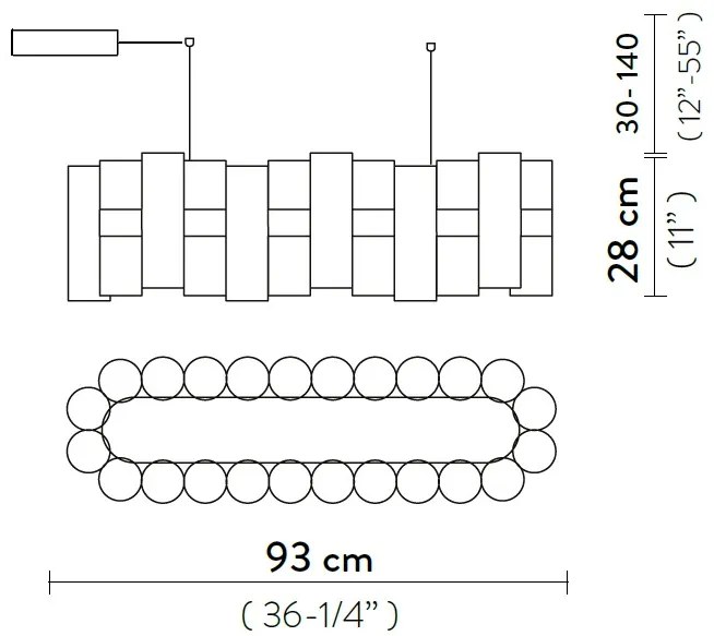 SLAMP LALSXXLWHT01T00NMTEU La Lollo white suspension linear 100, designové závěsné svítidlo, 70W LED 2700K stmívatelné, délka 93cm