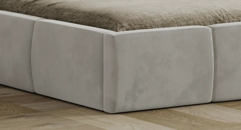 Postel MILANO 160x200 tmavěšedá s úložným prostorem