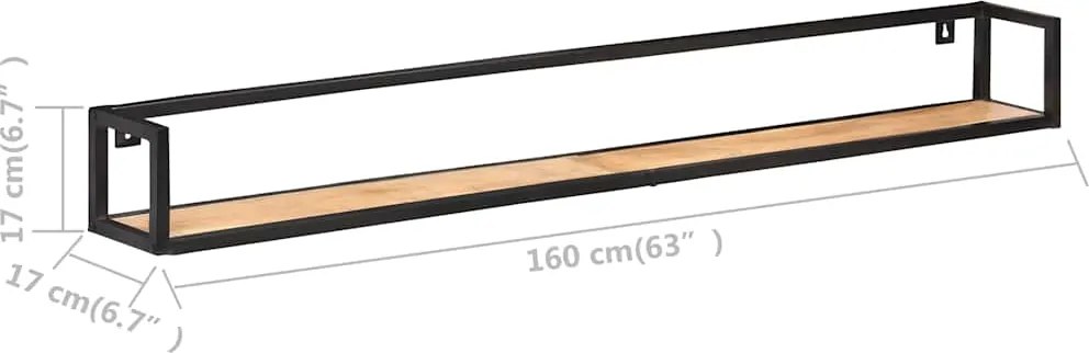 Nástěnné police 2 ks 160 cm masivní akáciové dřevo 320678