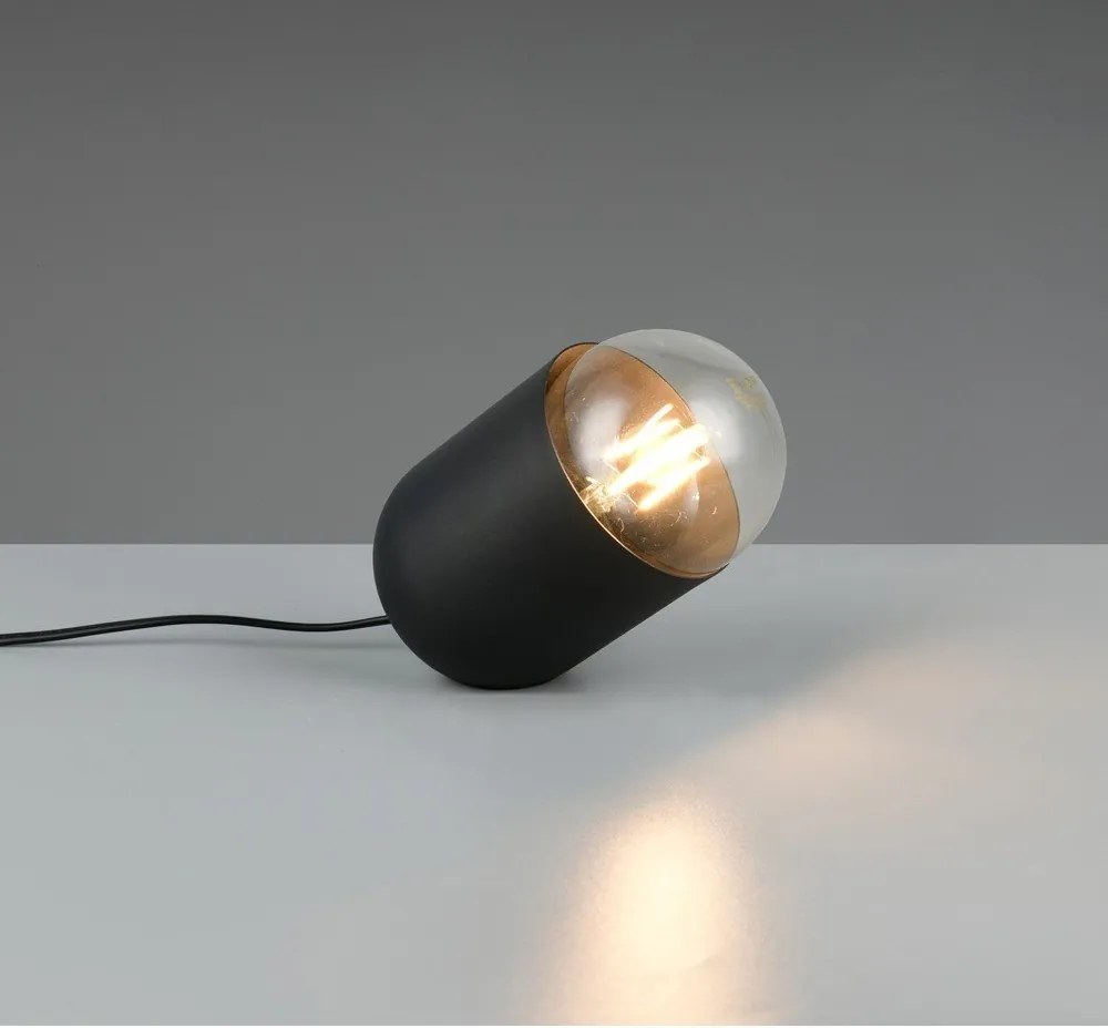 Černá kovová stolní lampa (výška 13,5 cm) Nara – Reality