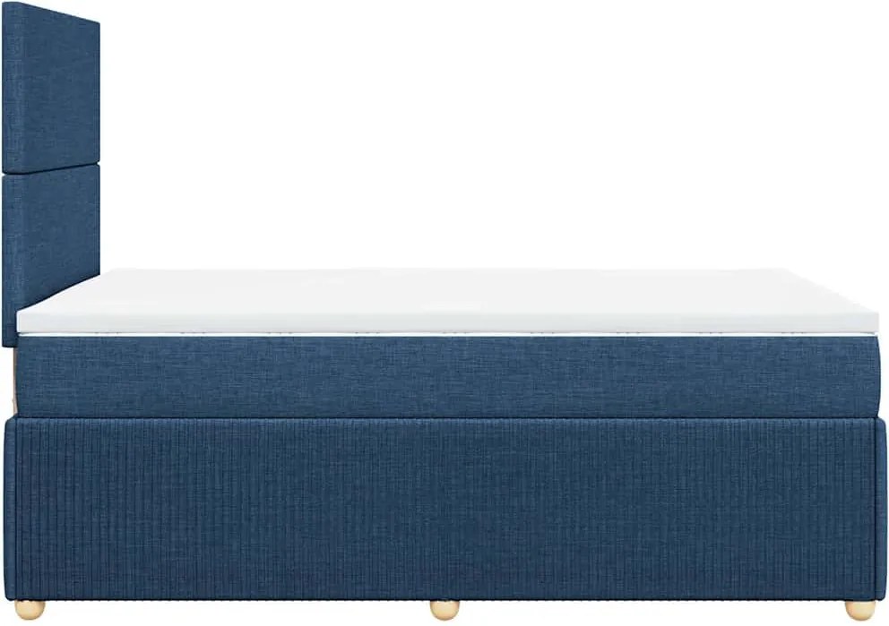 Box spring postel s matrací modrá 120x200 cm textil 3292022