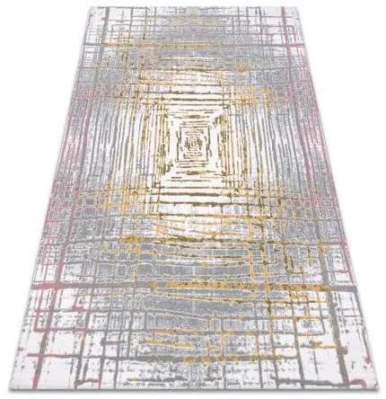 koberec AKRYL USKUP Abstrakce 353 slonová kost / žlutá velikost 80x300 cm | krásné koberce cz