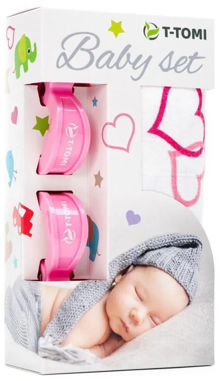 T-tomi Baby set - bambusová osuška + kočárkový kolíček Bierdie